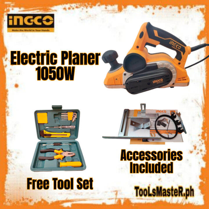 INGCO Electric Planer 1050W PL10508 w/ FREE TOOL SET | Lazada PH