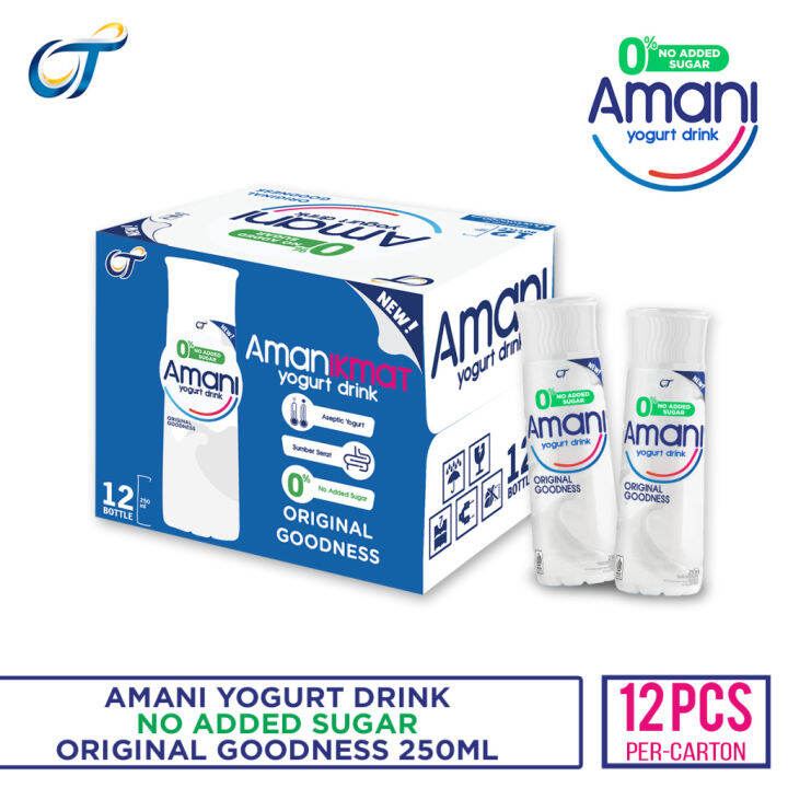 Bundle - AMANI Yogurt Drink Original Goodness No Added Sugar (12 Btl) | Lazada Indonesia