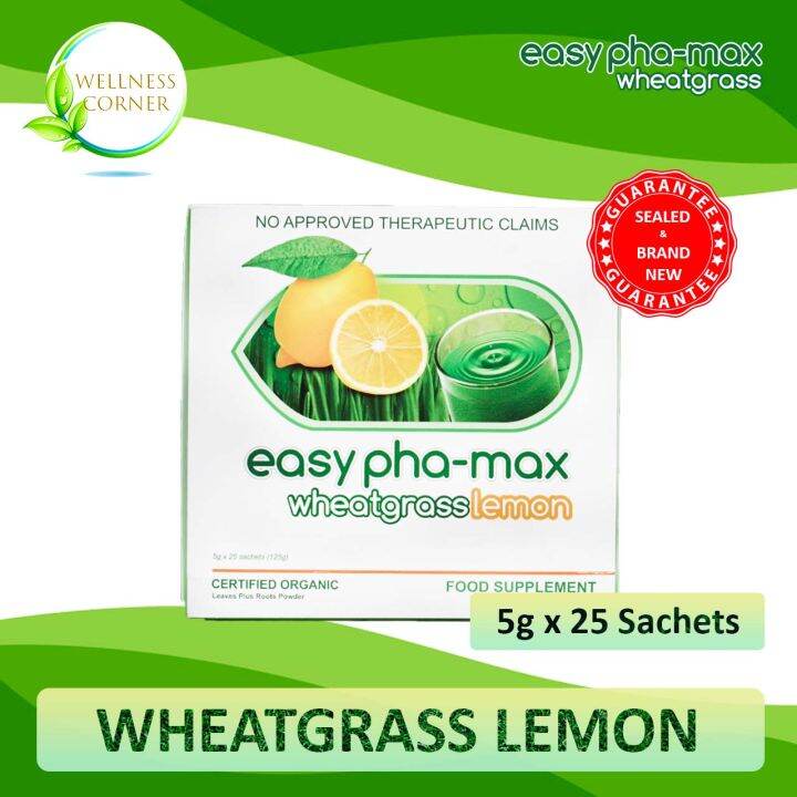 Easy Phamax Wheatgrass Lemon Herbal Drink Powder 5g x 25 sachets ...