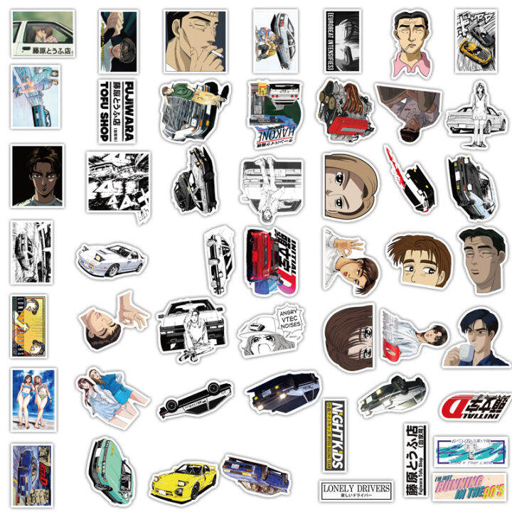 Initial d glossy suitcase sticker Fujiwara Takumi AE86 laptop ipad ...