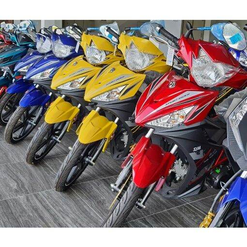 [SYM] SPORT RIDER COVER SET WITH STRIPE BLUE YELLOW RED ORIGINAL | Lazada