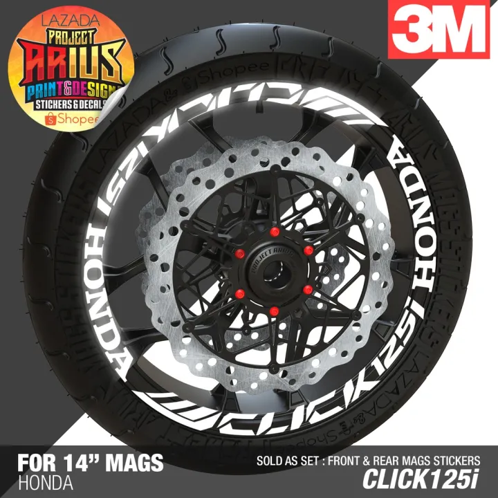 [PA] Honda Click 125i - Highly Reflective Mags Sticker - White | Lazada PH