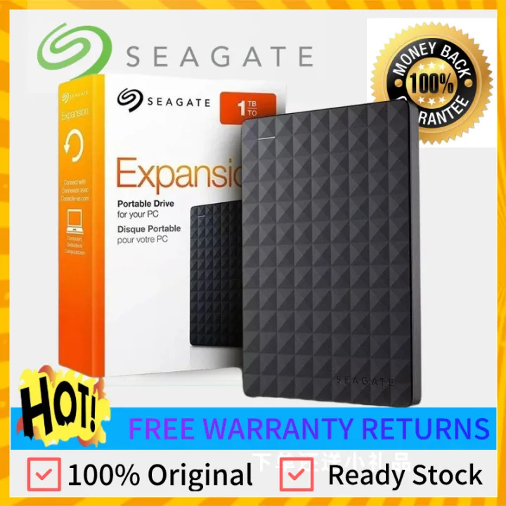 【Local Shipment】1T/2T Seagate External Hard Drive Backup Slim Plus USB ...
