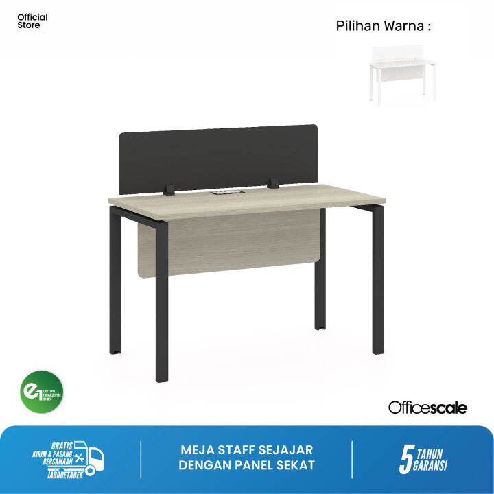 Meja Kerja Kantor Penyambung Sejajar 1 Orang + Panel Sekat Officescale ...
