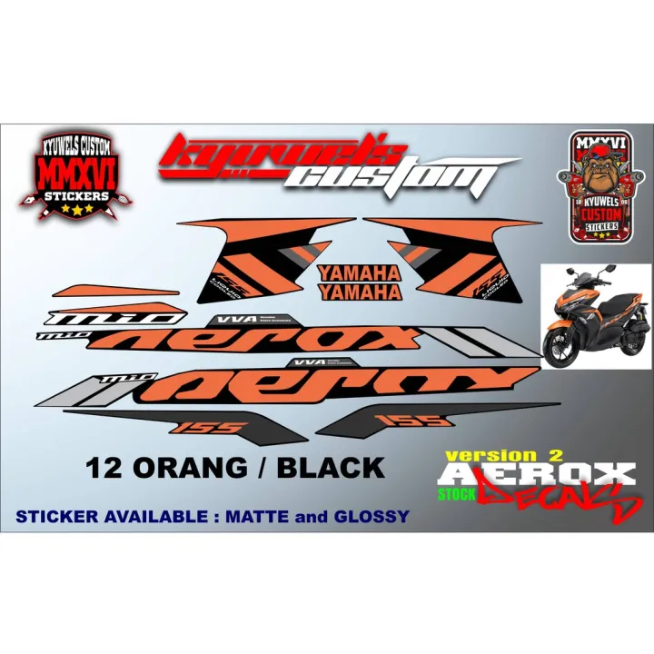 【Spot goods】AEROX V2 STOCK DECALS STICKER | Lazada PH