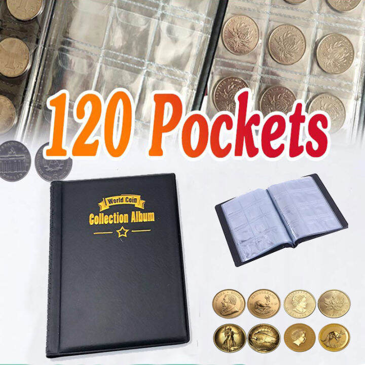 120 Pieces Coin Storage Book Coin Collection Album Volume Folder Badge ...