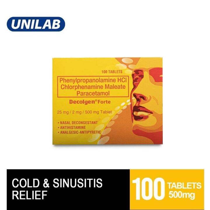 Medical supplies Decolgen Forte 100 tablets (Cold Sinusitis Relief ...
