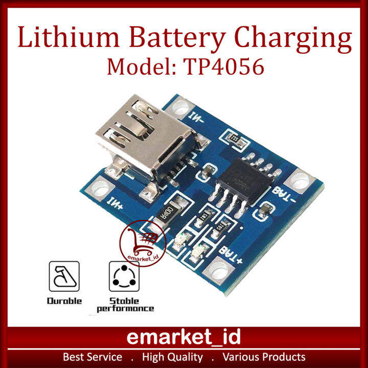 Lithium Battery Charging TP4056 Micro USB 5V 1A / Modul Untuk Cas ...