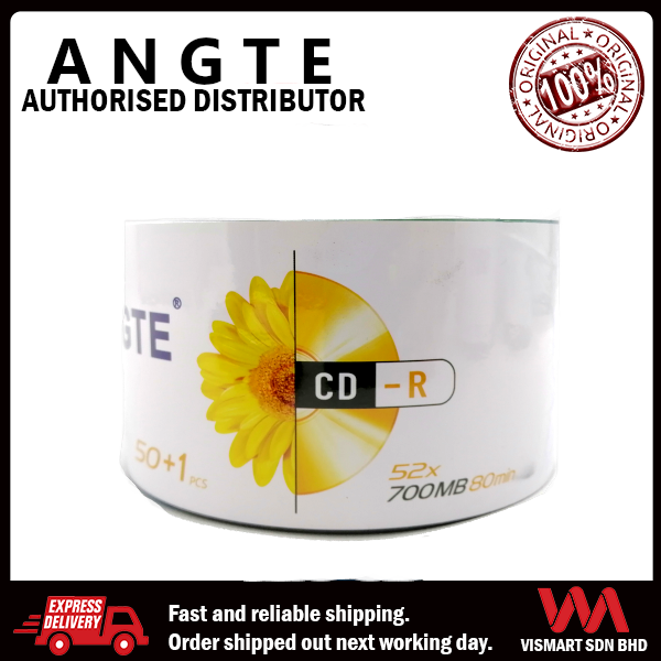 ANGTE CD-R / CDR Compact Disc Recordable Media 700MB 80Min 52X (50pcs ...
