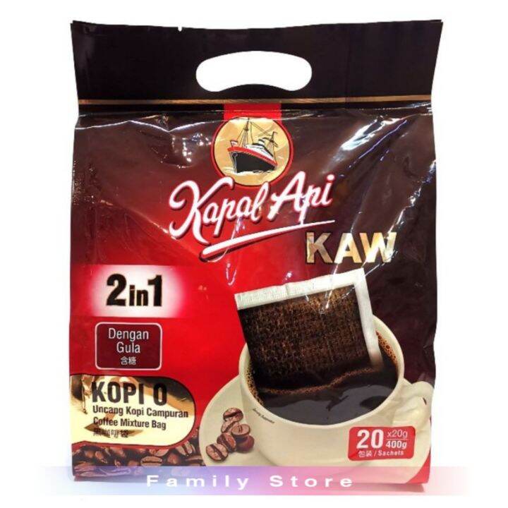 Kapal Api Kaw Kopi O 2 in 1 Uncang Kopi Campuran Dengan Sugar / Coffee Mixture Bag With Sugar ...