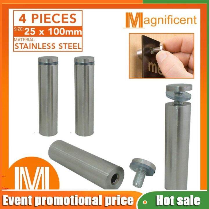 ℡Stainless Steel 25mm Glass Standoff Screw Mounting Advertising Bolt ...