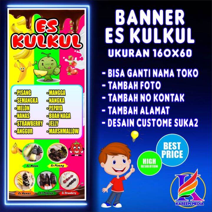 Banner Es Kulkul / Spanduk Es Kul-kul Viral BISA COD SEHARI JADI ...