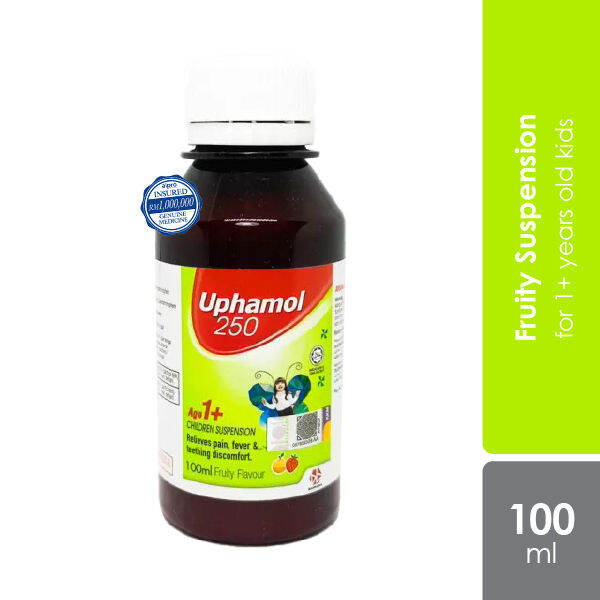 Alpro Pharmacy Uphamol 250 Fruity Suspension 100ml | For Fever & Pain ...