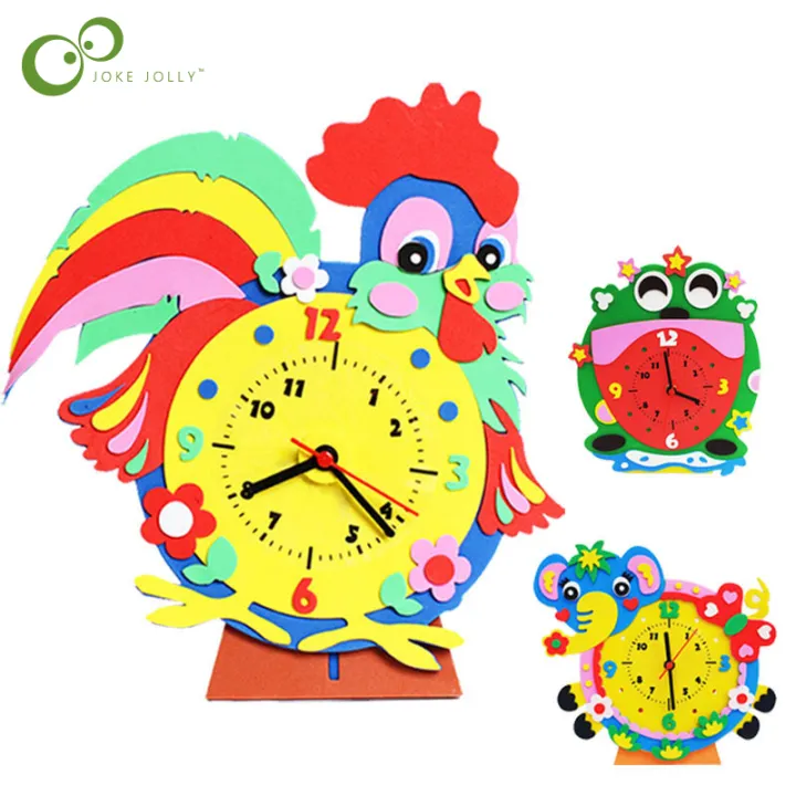 EVA Clock DIY Handmade Material Cartoon Clock To Teach Children To Know