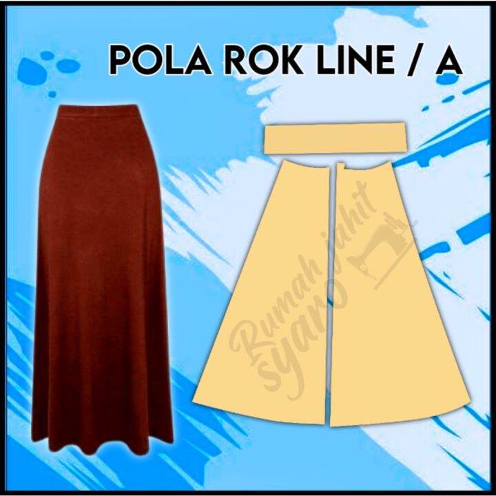 Pola Instan Jiplak Rok Baju Dress A Line Duyung Setengah lingkaran Span ...
