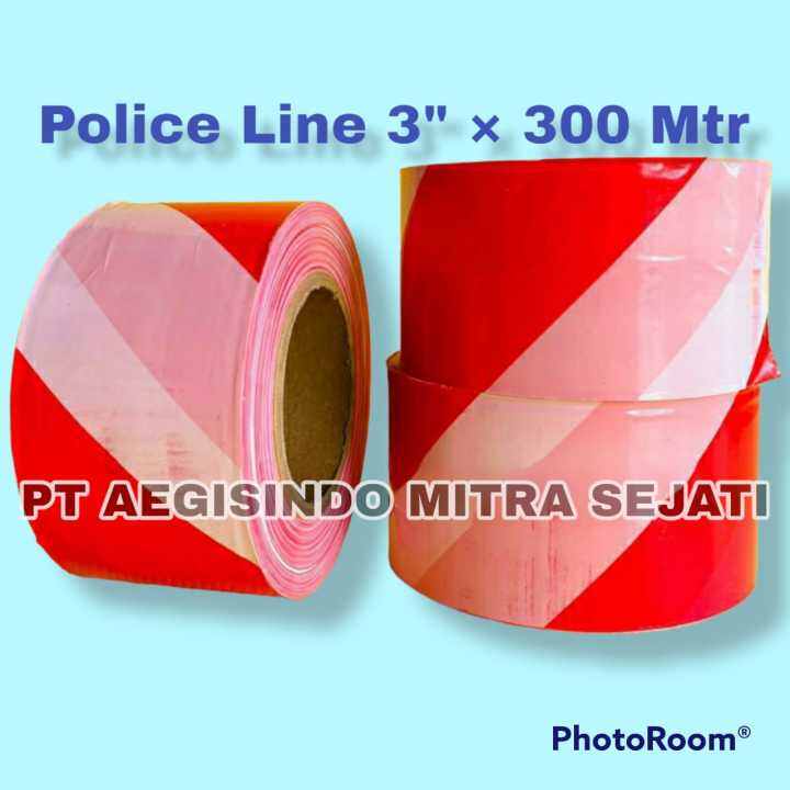 Police Line 3 Inch x 300 Meter MERAH PUTIH Barricade Garis Polisi ...