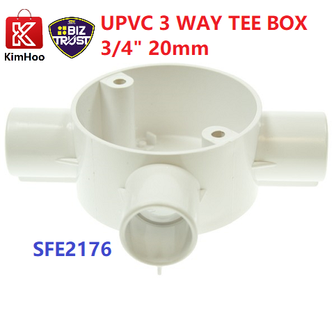 UPVC Electrical Conduit Fittings 3 Way Tee Box 3/4" 20mm 2PCS / PACK ...