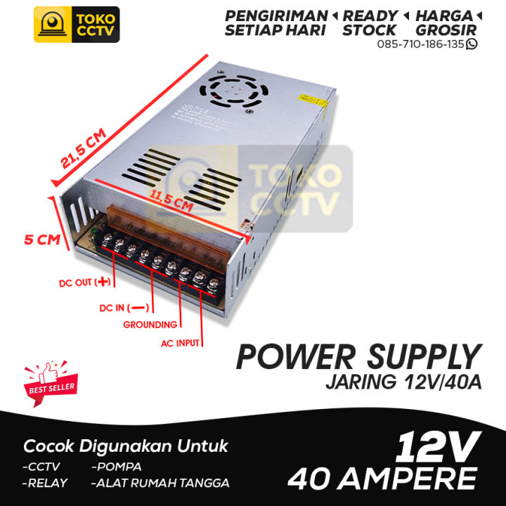 POWER SUPPLY 12V/40A SWITCHING | Lazada Indonesia