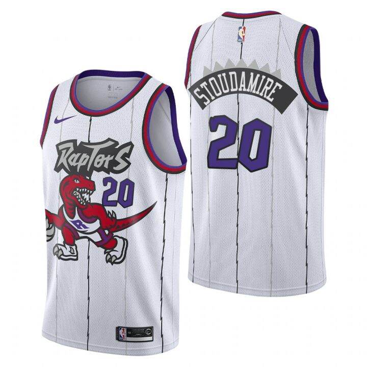 Original NBA Heat Pressed Men's White Toronto Raptors #20 Damon ...