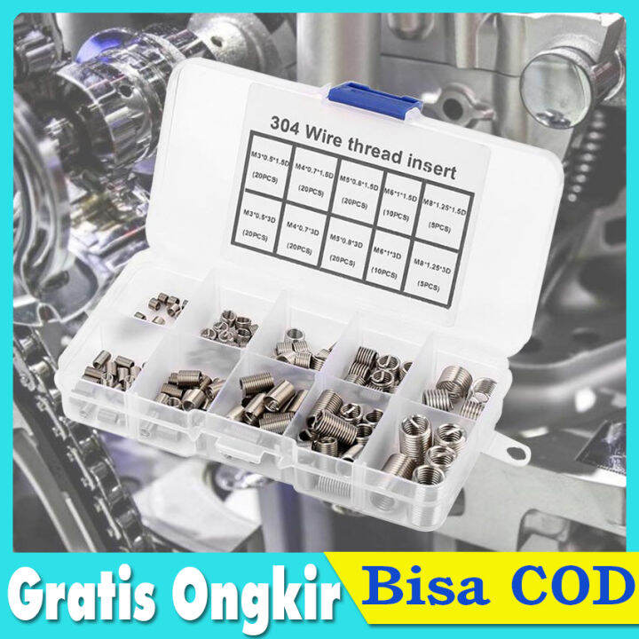 150Pcs/Set M3-M6 recoil helicoil BAUT KUNCI Thread Insert Screws ...