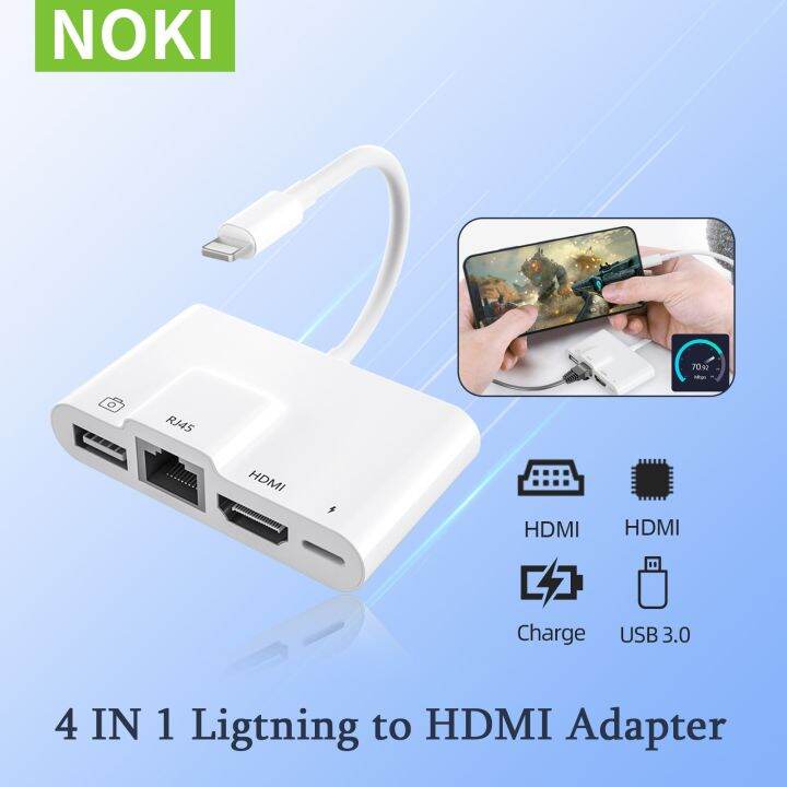 RJ45 Ethernet Lightning To HDMI Digital AV Adapter For Iphone 14 13 ...
