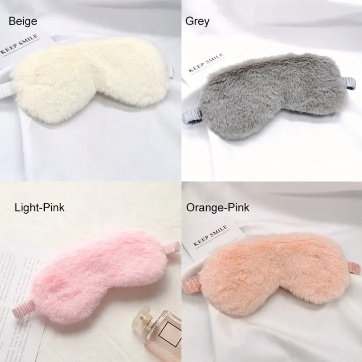 🔥🔥Roman Holiday Lovely Plush Eye Mask Imitation Rabbit Hair Stitching ...