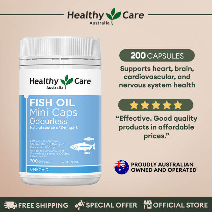 Healthy Care Concentrated Fish Oil Mini Caps Odourless - 500mg 200 ...