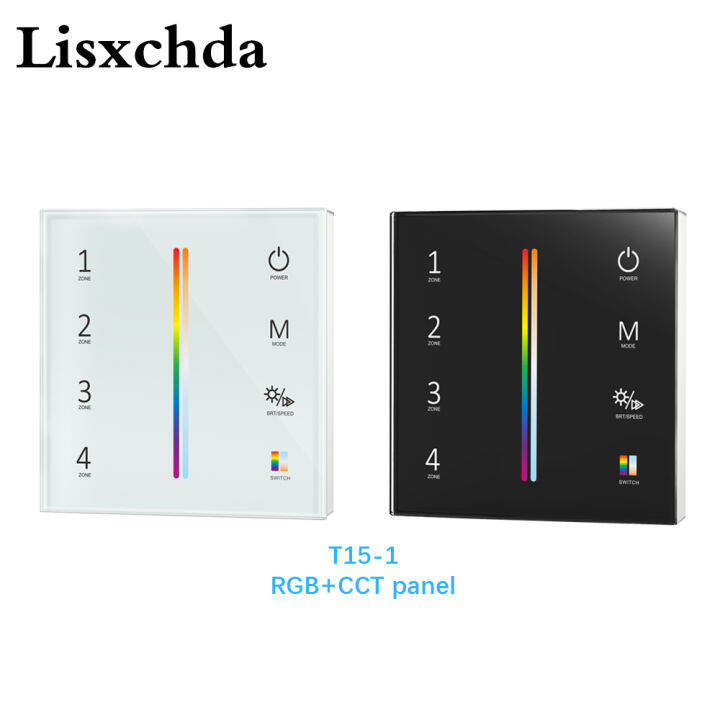 4 Zones 5 IN 1 Wall Touch Panel DMX Master Controller 110-220VAC 2.4G RF Glass Dimmer For Single ...