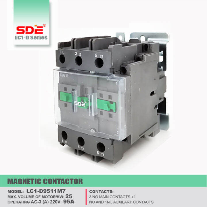 SDE MAGNETIC CONTACTOR LC1-D9511M7 (LC1-D SERIES) | Lazada PH
