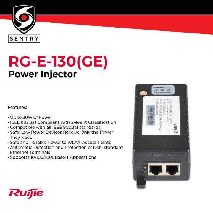 RUIJIE RG-E-130(GE) Power Injector | Lazada PH