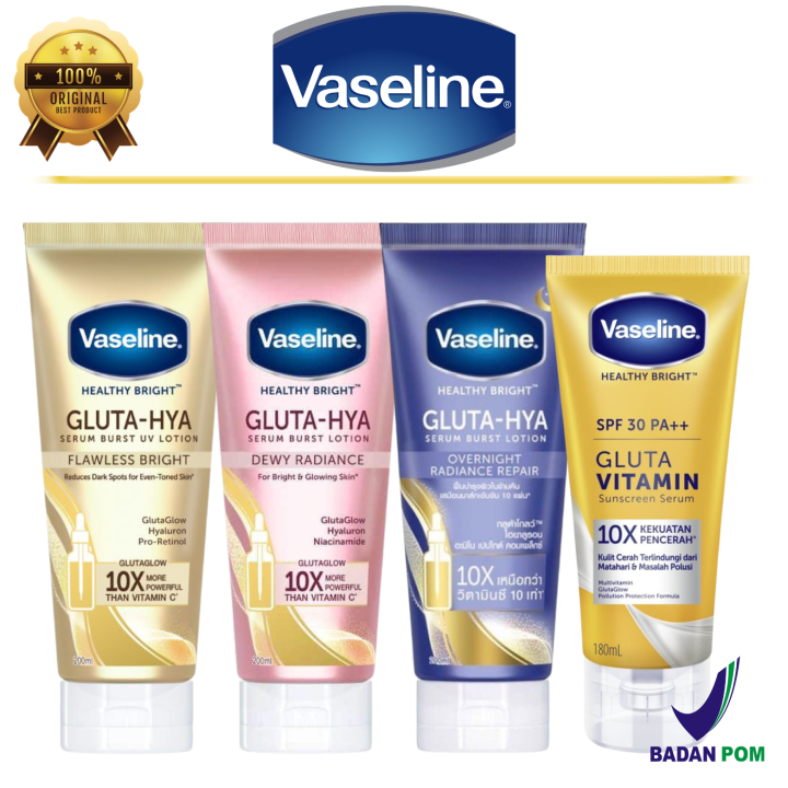 Vaseline Gluta HYA Vitamin UV Lotion Flawless Bright Gold | Dewy ...