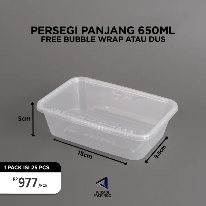 Thinwall Victory Rectangle 650ml Per 1 Pcs Food Container Box Tempat