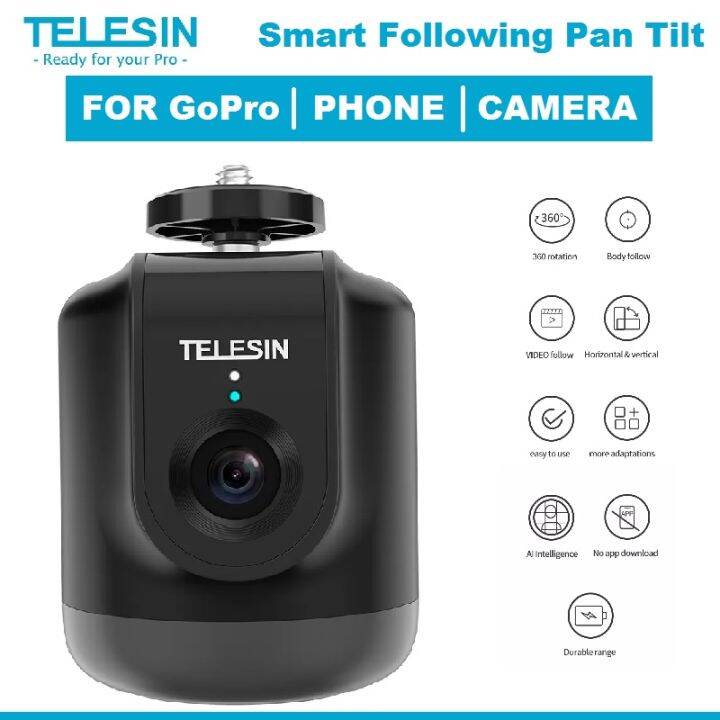 TELESIN Smart Selfie Gimbal Auto Tracking Pan Tilt 360°Rotation Built ...
