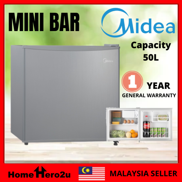 Midea 50L MDRD86FGG Mini Bar Fridge Single Door Refrigerator MDRD-86FGG - Homehero2u | Lazada