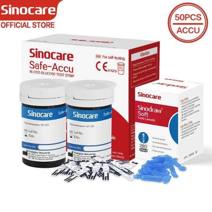 Sinocare Safe-Accu Blood Glucose Separated test strips and lancets for ...