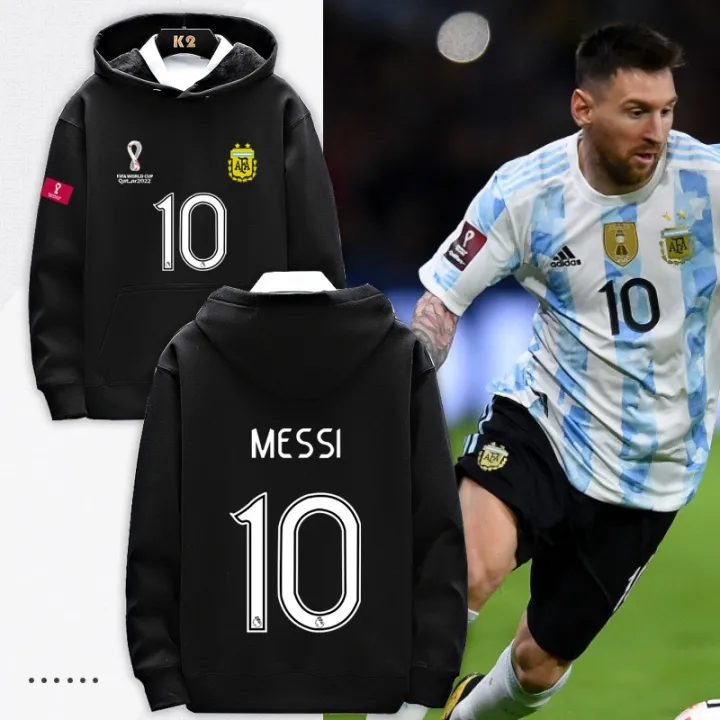 Qatar 2022 football World Cup Argentina 10 Lionel messi in same hooded ...