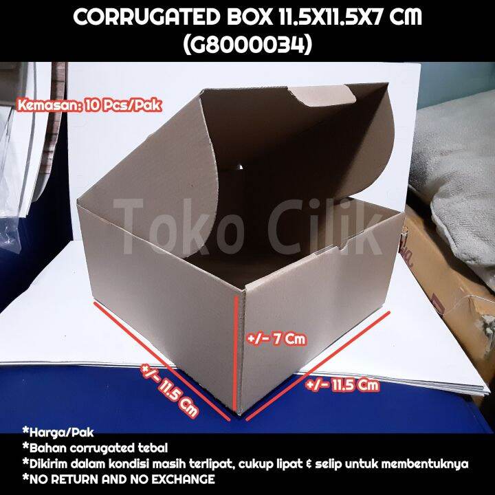 dus box corrugated box 11.5x11.5x7 cm kemasan kue cake roti donat ...