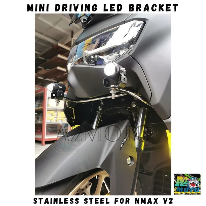 mini driving light NMAX V2 Mini Driving Led Bracket Stainless Chrome ...