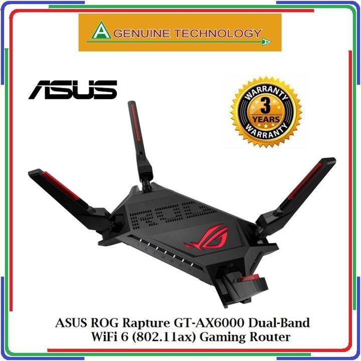 ASUS ROG Rapture GT-AX6000 Dual-Band WiFi 6 (802.11ax) Gaming Router ...