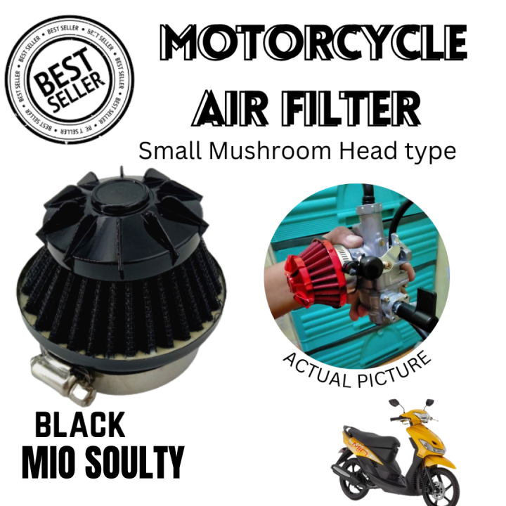 MOTORCYLE AIR FILTER FOR MIO SOULTY | BLACK | SMALL MUSHROOM HEAD TYPE ...