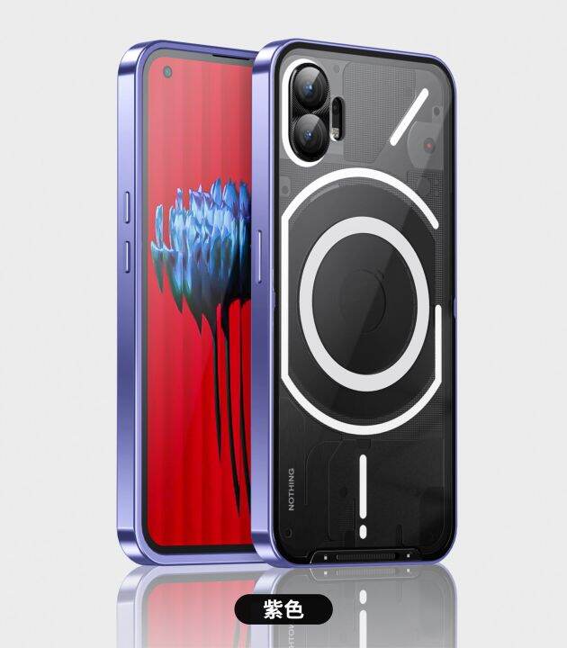 For Magsafe Metal Case For Nothing Phone 1 Aluminium Alloy Fram Glass ...