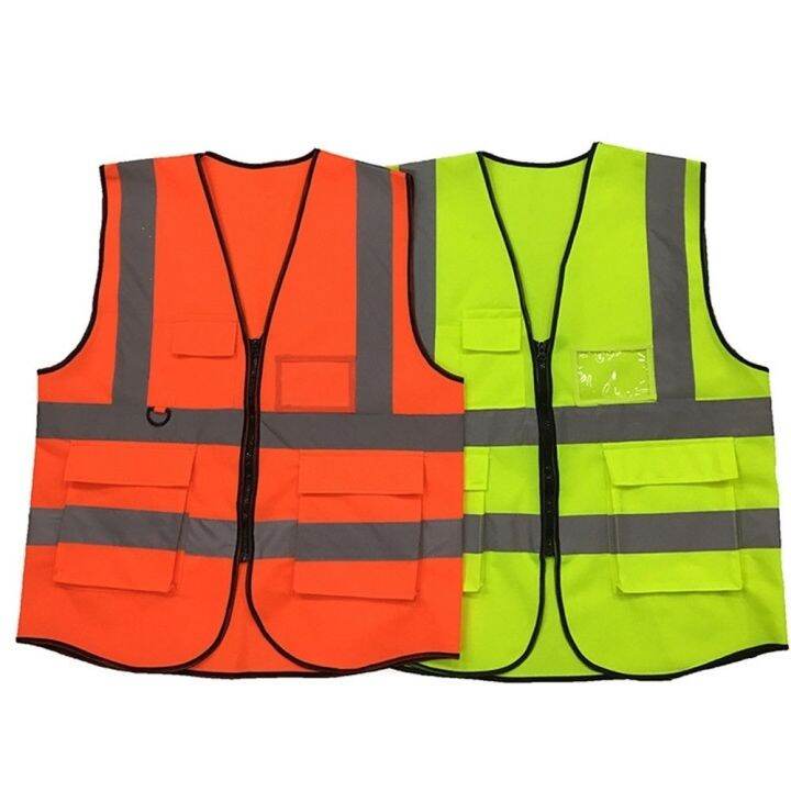 Hi-Vis Safety Vest Reflective Driving Jacket Worker Night Security Neon ...