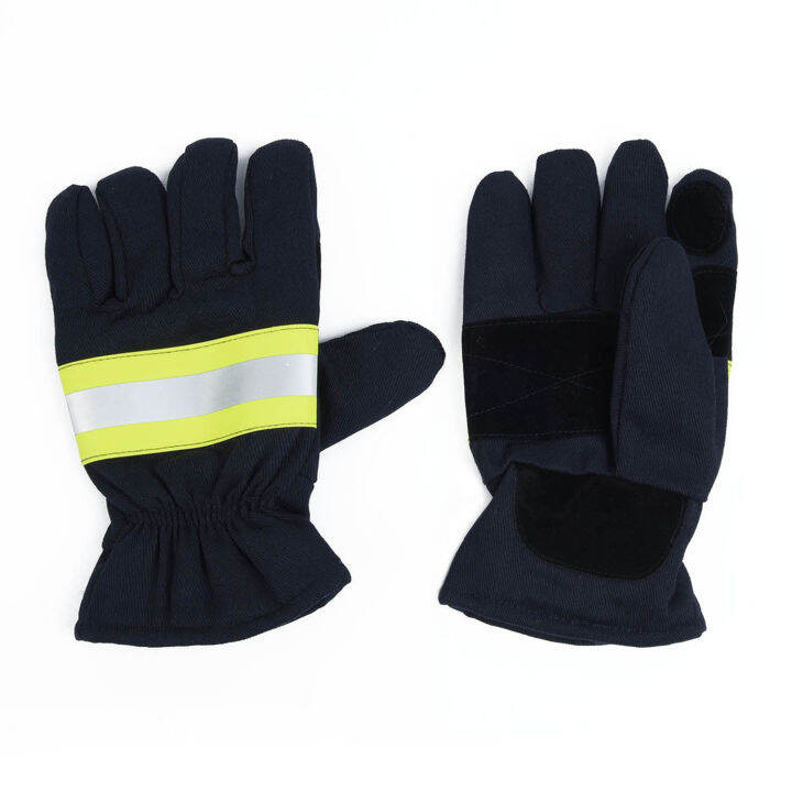 Fireproof Safety Gloves Black Reflective Belt Fire Gloves Protection ...