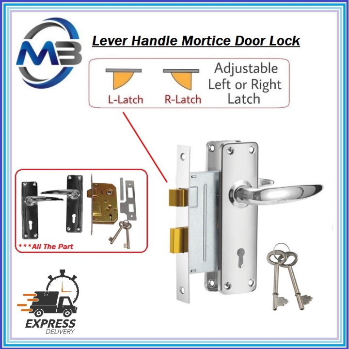 2 Level Mortice Mortise Door Lever Handle Lock Kunci Pintu Rumah | Lazada
