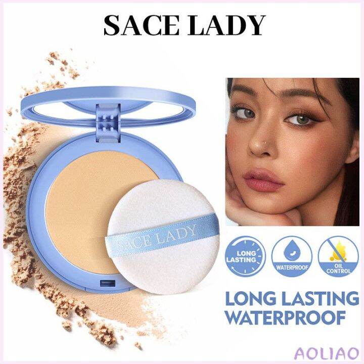 AOLIAO SACE LADY Oil Control Compact Powder Waterproof Long Lasting ...