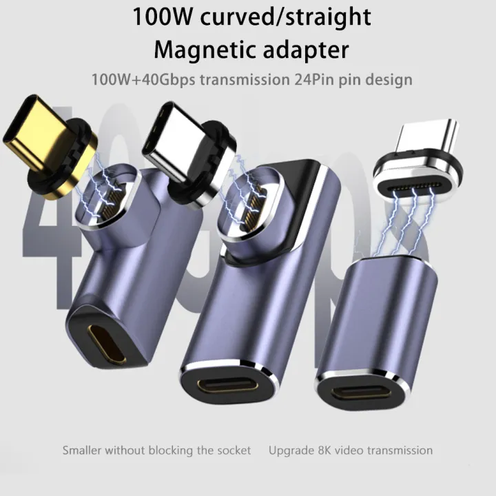 Mobile Phone 3 in 1 40Gbps Type-C Female to Type-C Male Magnetic Fast ...
