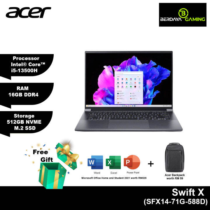Acer Swift X | SFX14-71G-588D | Intel® Core™ i5-13500H | 16GB | 512GB ...