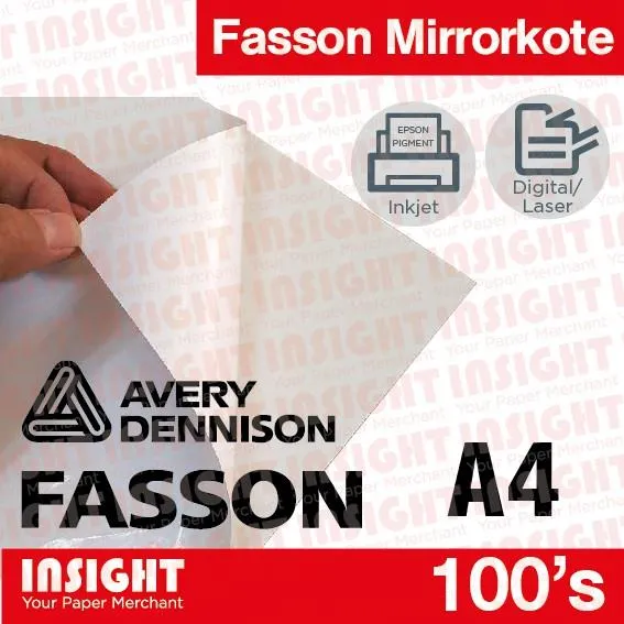 FASSON Mirrorkote A4 Label Sticker Self-Adhesive FASSON AVERY Dennison ...