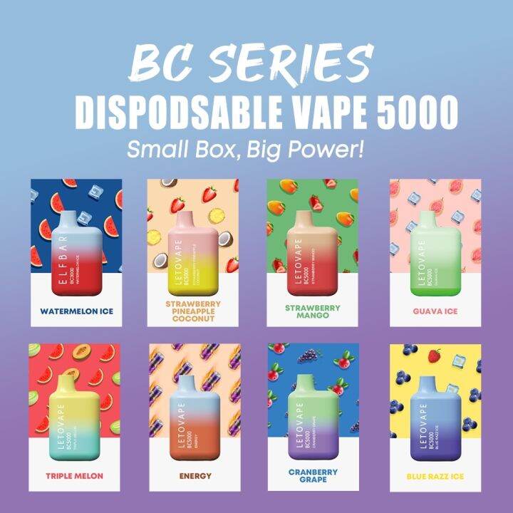 6FLAVORS MENTHOL/TOBACCO 5 (50MG) LETOVAPE 5000 Puffs Disposable Vape ...