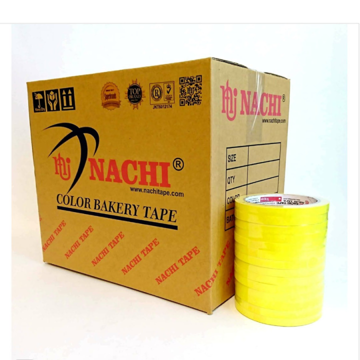 (Dus) Nachi Bakery Tape Hard PVC Tape 10 mm x 50 yard Kuning | Lazada ...